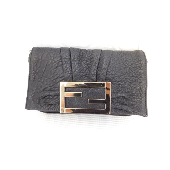 Fendi | Bags | Fendi Mia Lamb Leather Black Small Crossbody Bag | Poshmark